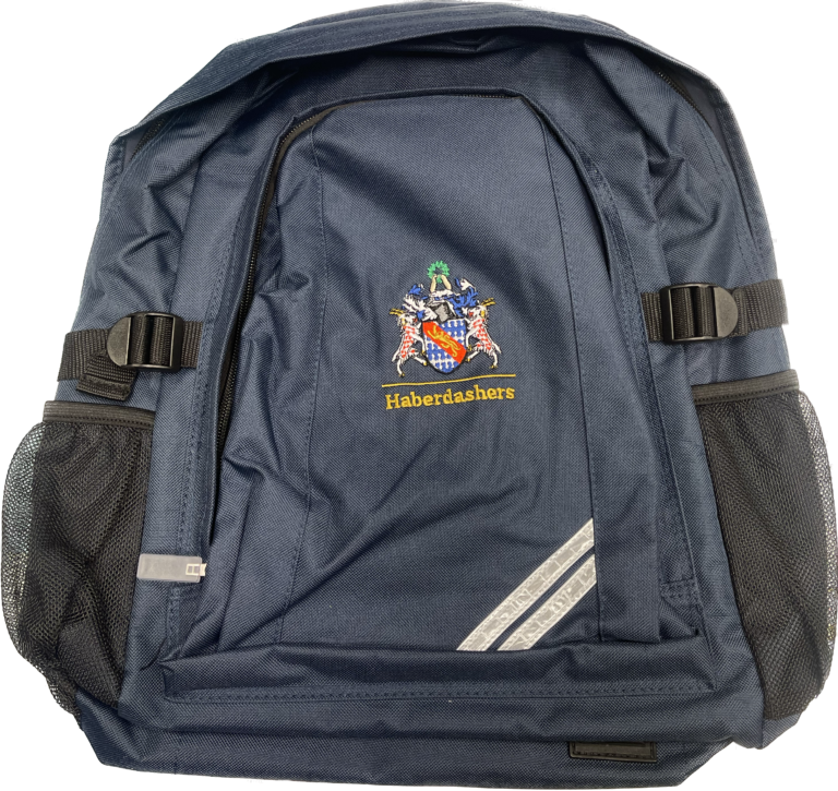 Haberdashers’ Navy V-Neck Jumper With Logo – WearAbouts Schoolwear